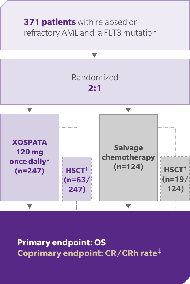 ADMIRAL Trial Study Design: XOSPATA® (gilteritinib)